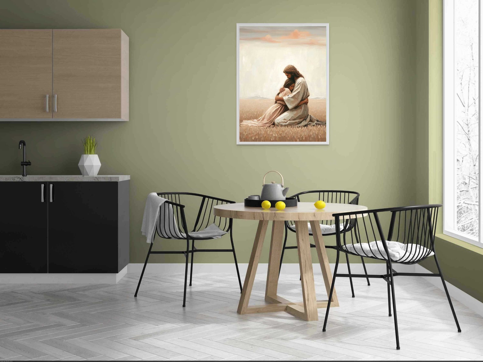 Safe With Jesus, Christian Art, Jesus Hugging Woman, Jesus Painting ...