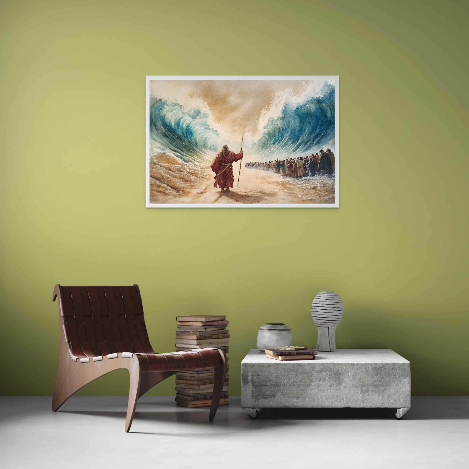 Moses Parting the Red Sea, Christian Art, Old Testament Art, Exodus ...