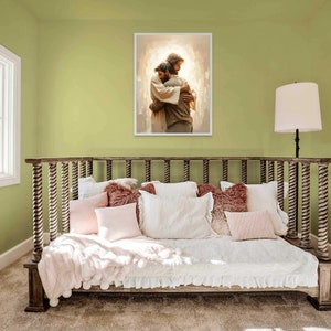A Sacred Bond, Christian Painting, Jesus Hugging Man, Jesus Painting ...