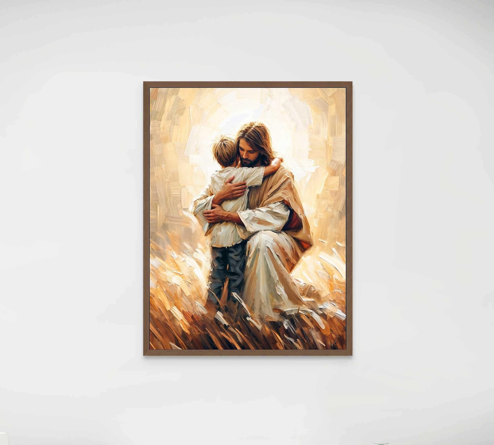 Saved and Loved, Christian Art, Jesus Hugging Boy, Jesus Portrait, LDS ...