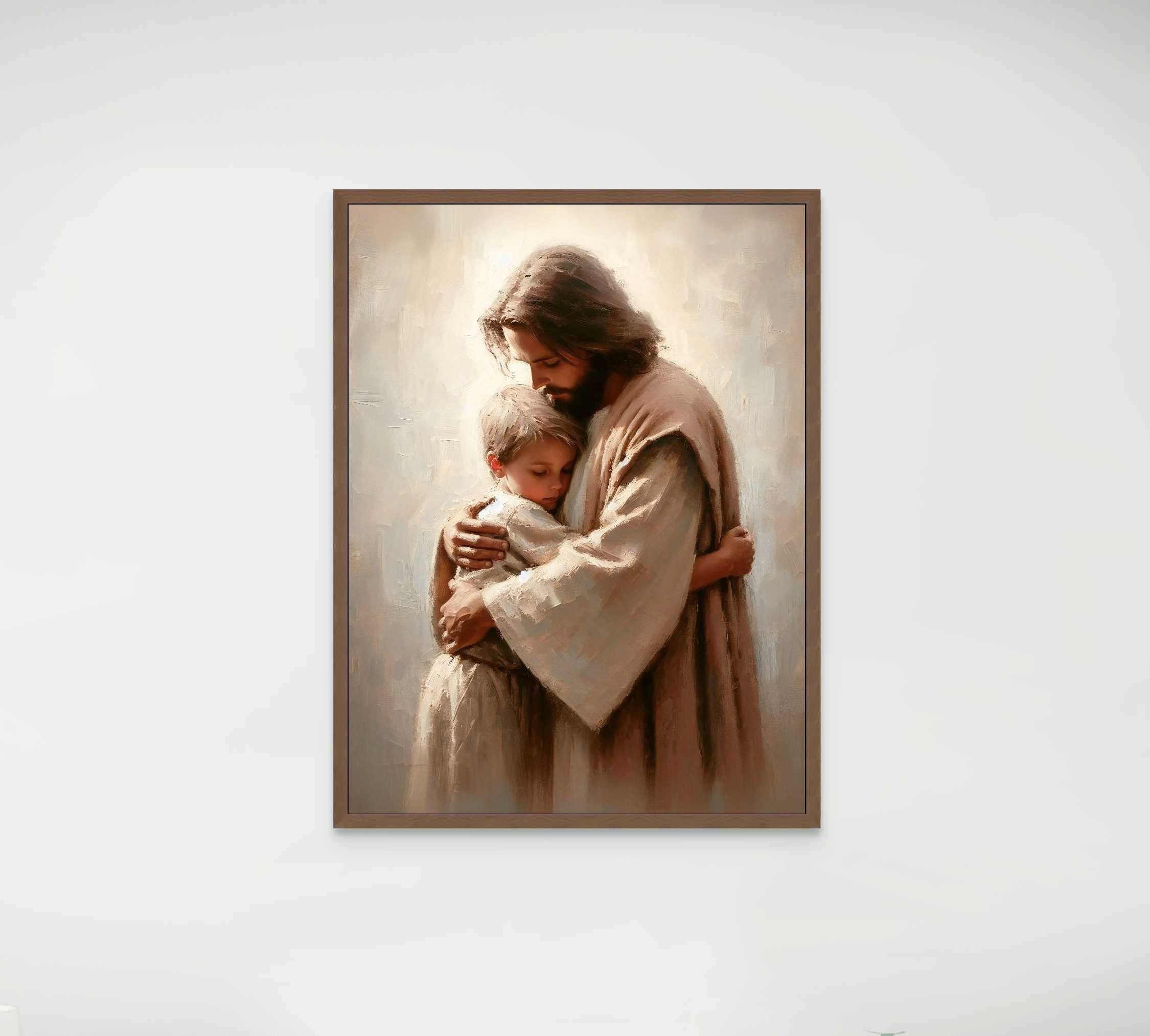 Jesus and Boy, Christian Art, Jesus With Children Art, Jesus Painting ...