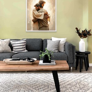 A Sacred Bond, Christian Painting, Jesus Hugging Man, Jesus Painting ...