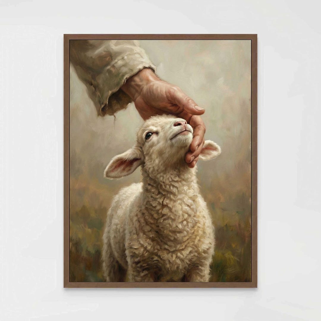 Saved the One, Christian Wall Art, Jesus and the Lamb, Jesus Painting ...