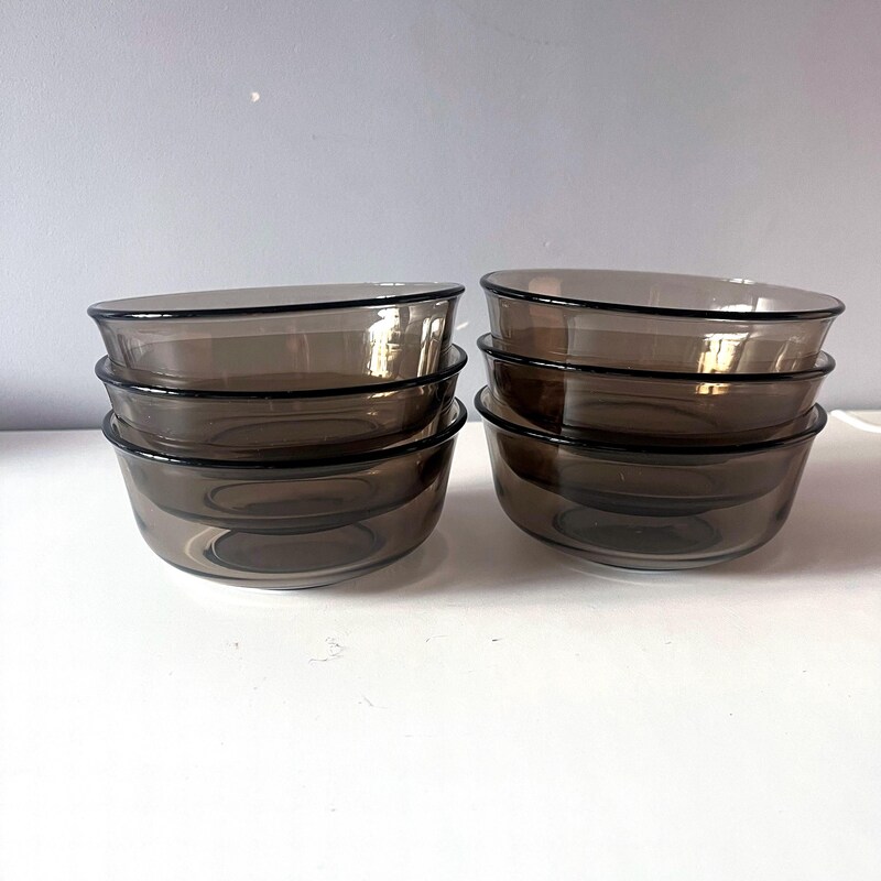 Smoked Glass Bowl Dining - Etsy UK