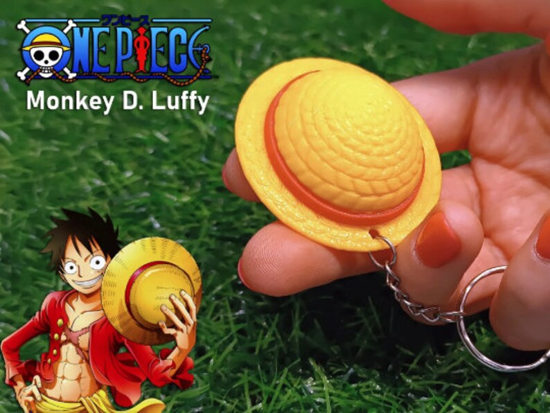 Straw Hat Keychain Charm 3D Printed Anime Car House Keys Keyring Bag ...