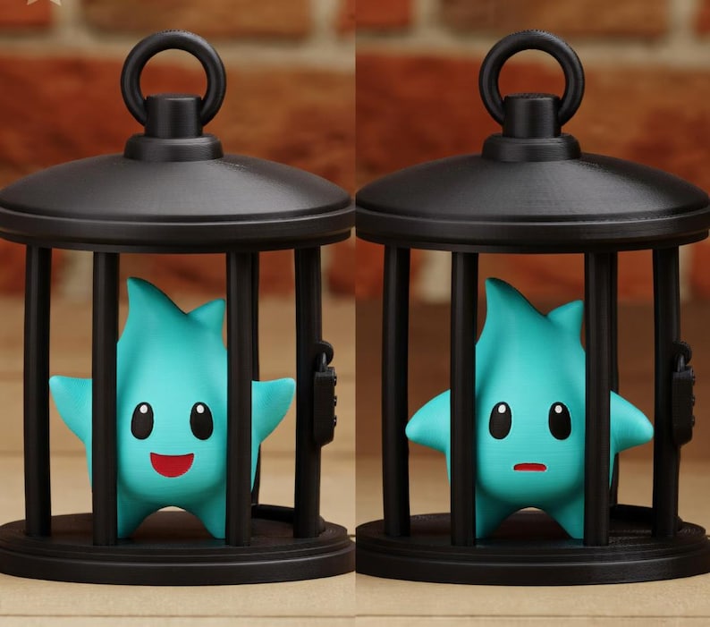 Lumalee in Cage Inspired Figure - Cute Star Gamer Collectible, 3D ...