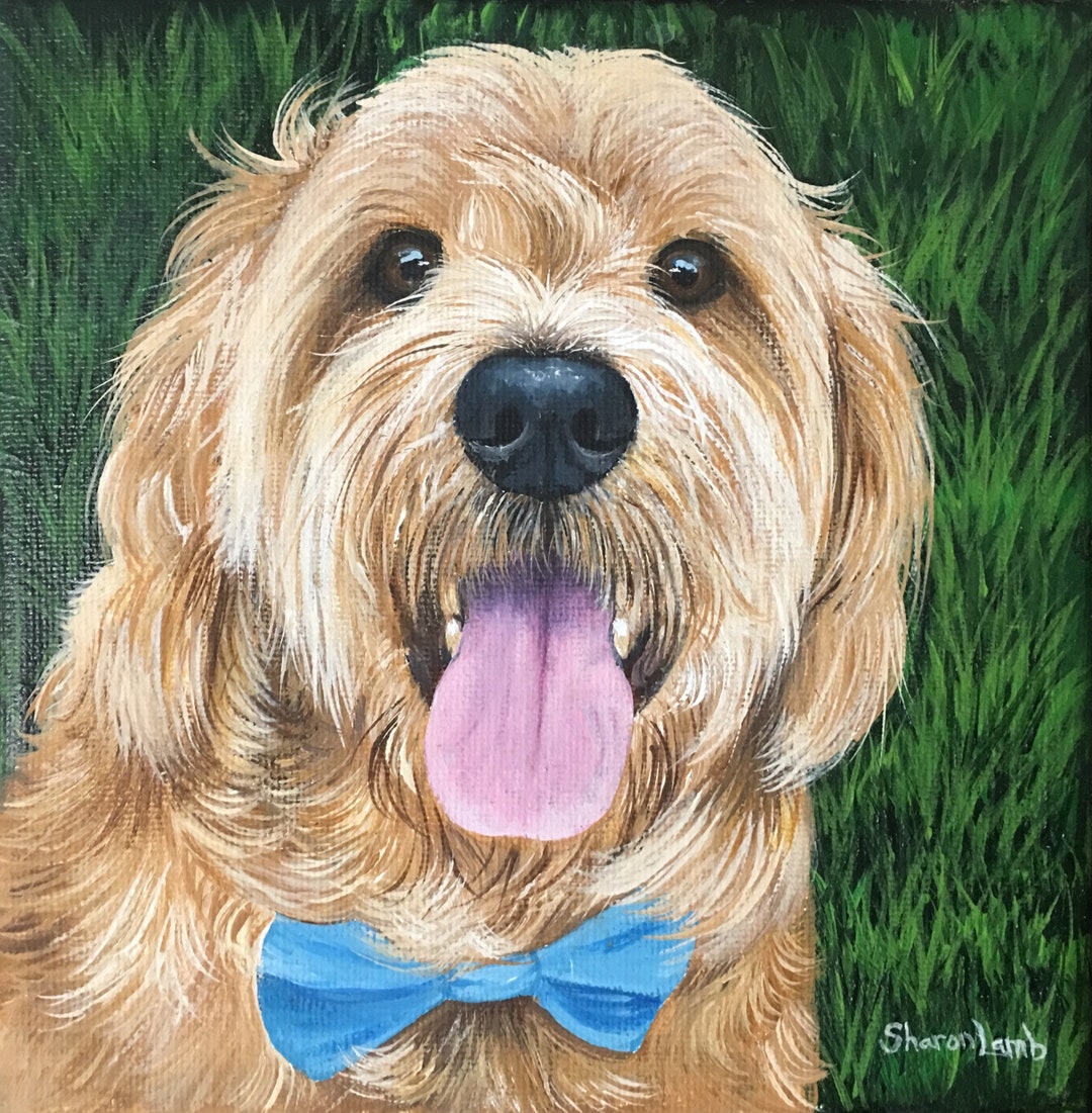 Pet Painting Pet Portrait Hand Painted Custom Canvas Pet Portrait Art ...