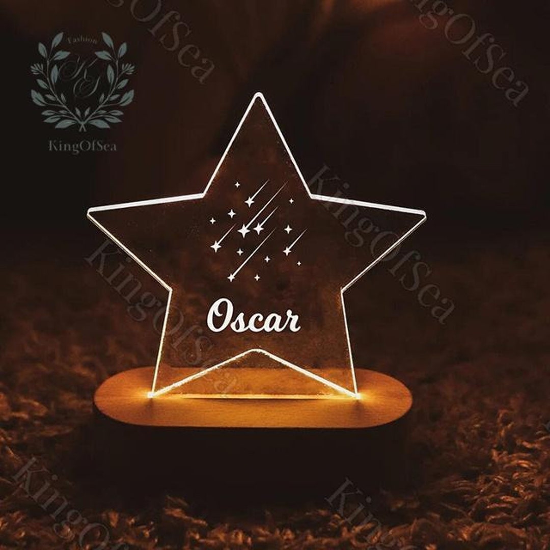 Personalized Shooting Star Wishing Night Light, Shooting Star Light Up ...