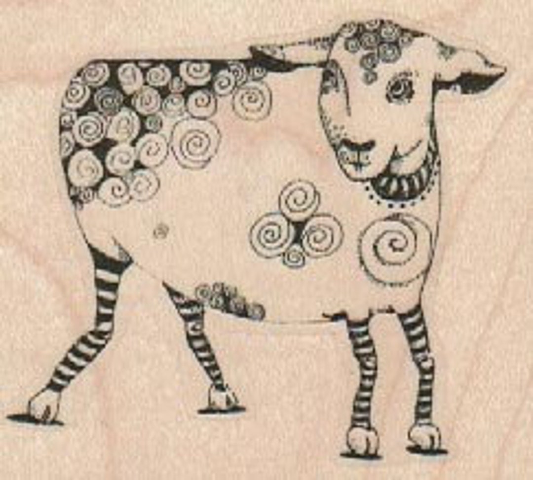 Sheep Lamb Tangle Steampunk Stamp Whimsical Rubber Stamp by Mary Vogel ...