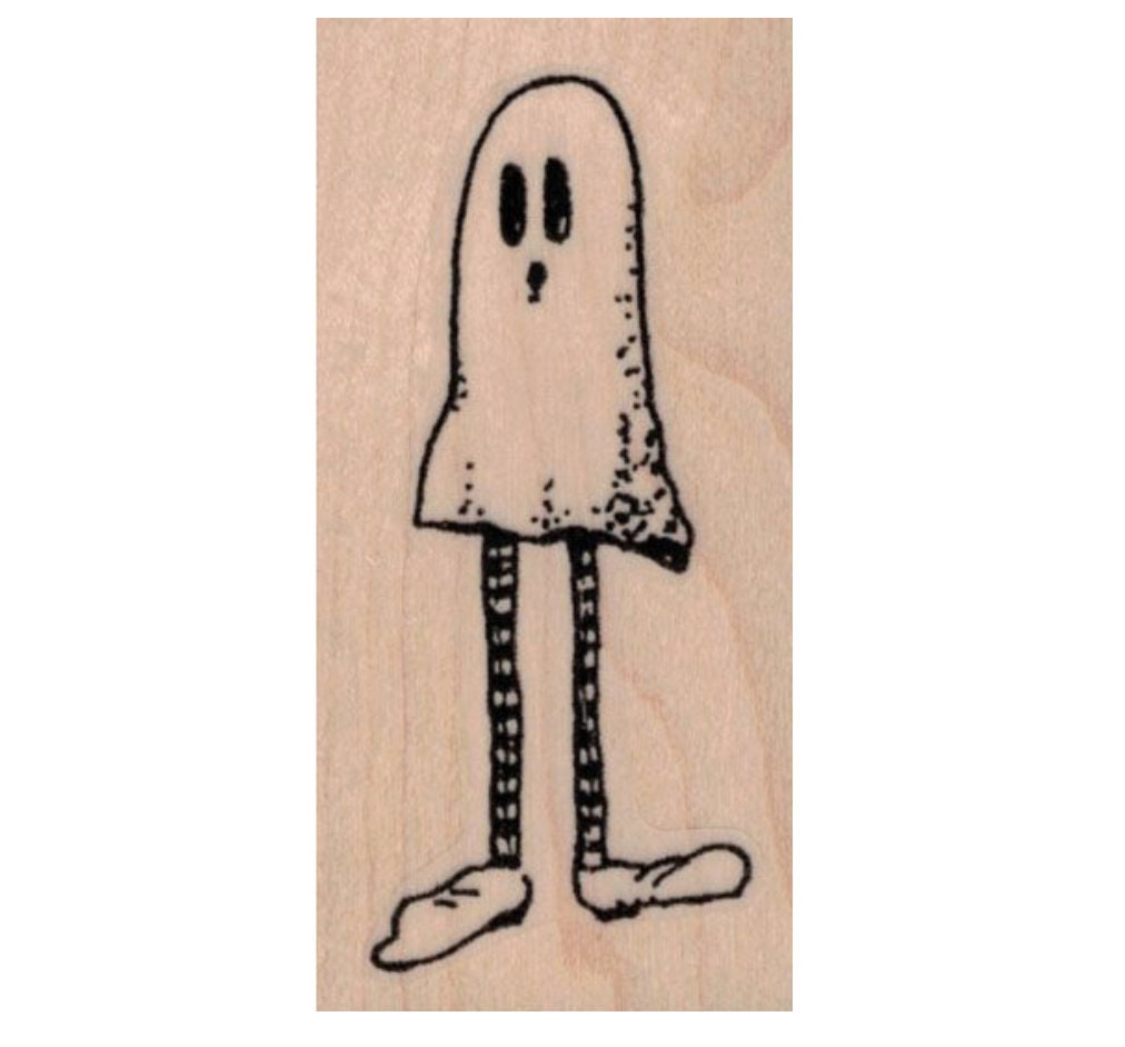 Halloween Rubber Stamp Ghost With Legs Holiday Zentangle | Etsy