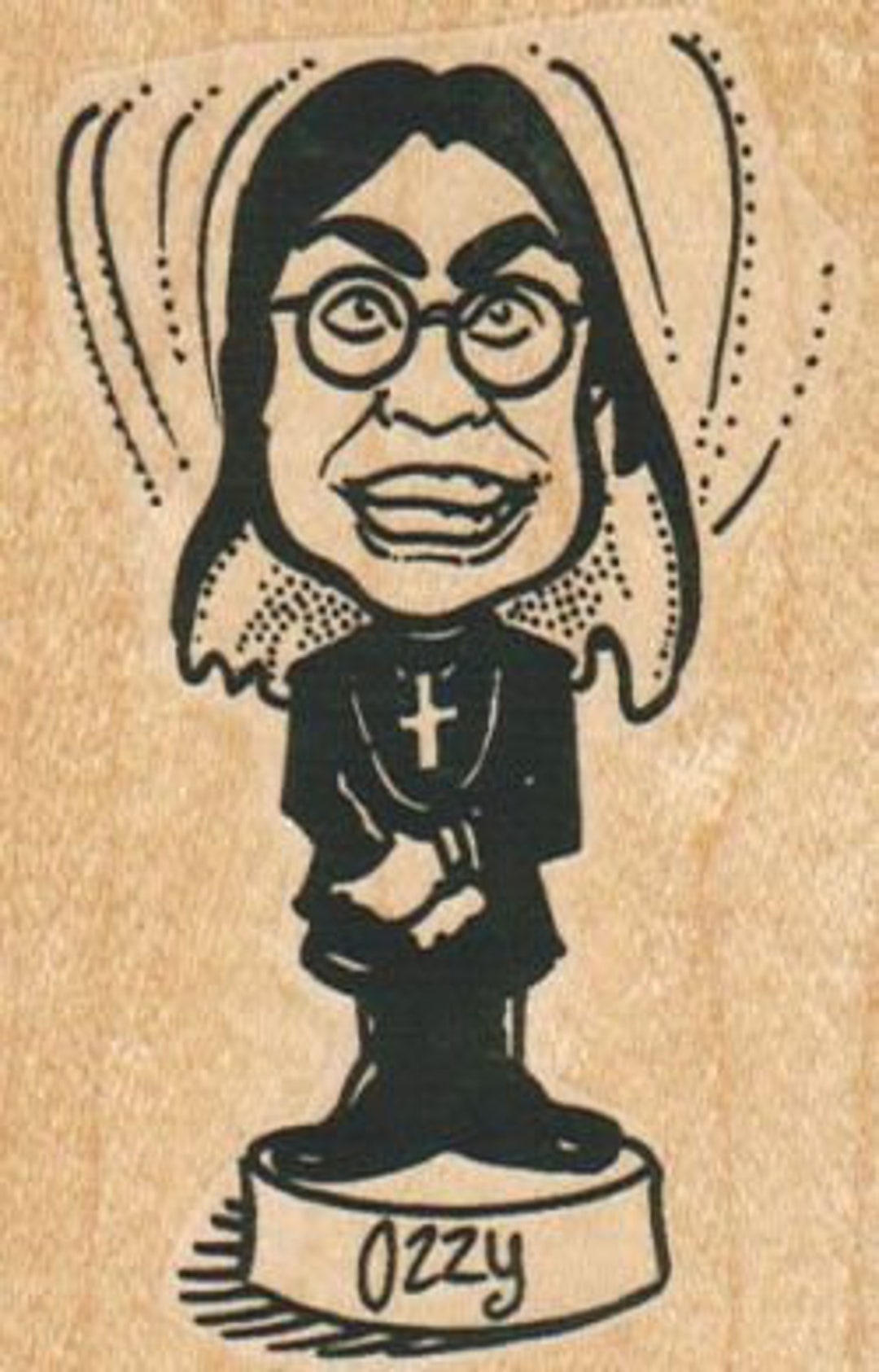 Ozzy Nodder Rubber Stamp Bobble Head 5823 Rock and Roll Music ...