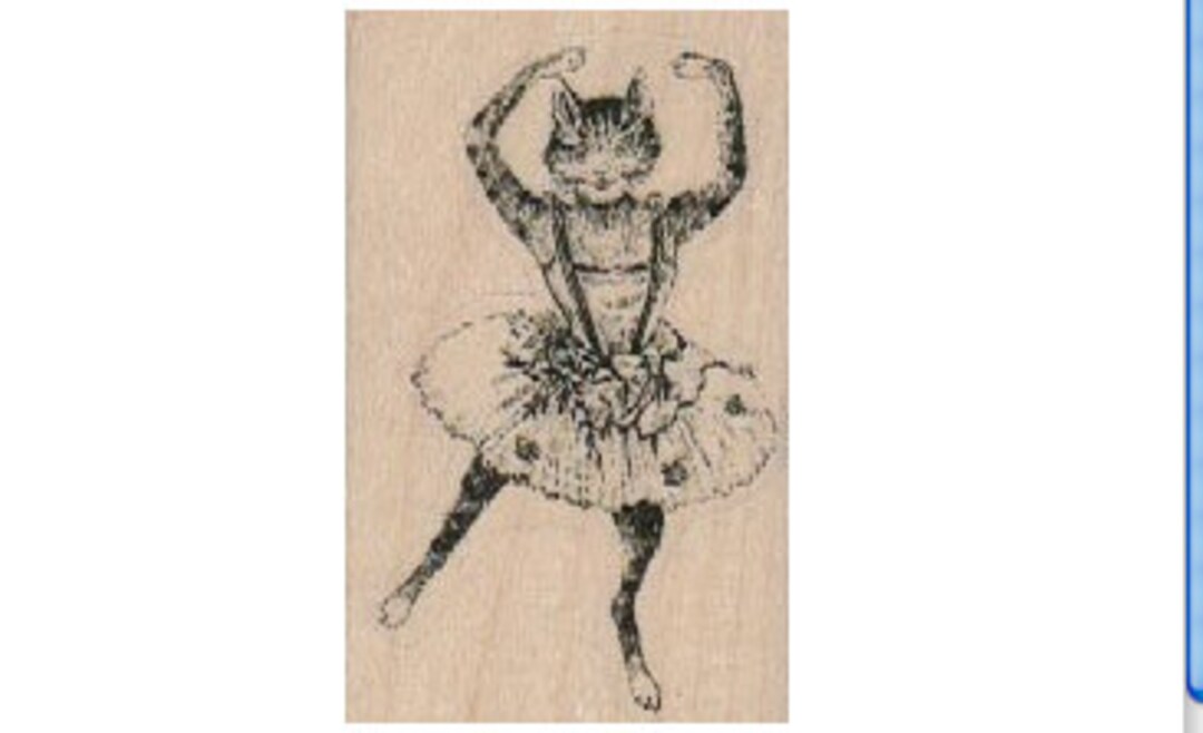 Cat Ballerina Rubber Stamp, Unmounted Art and Craft Supplies Tateam ...