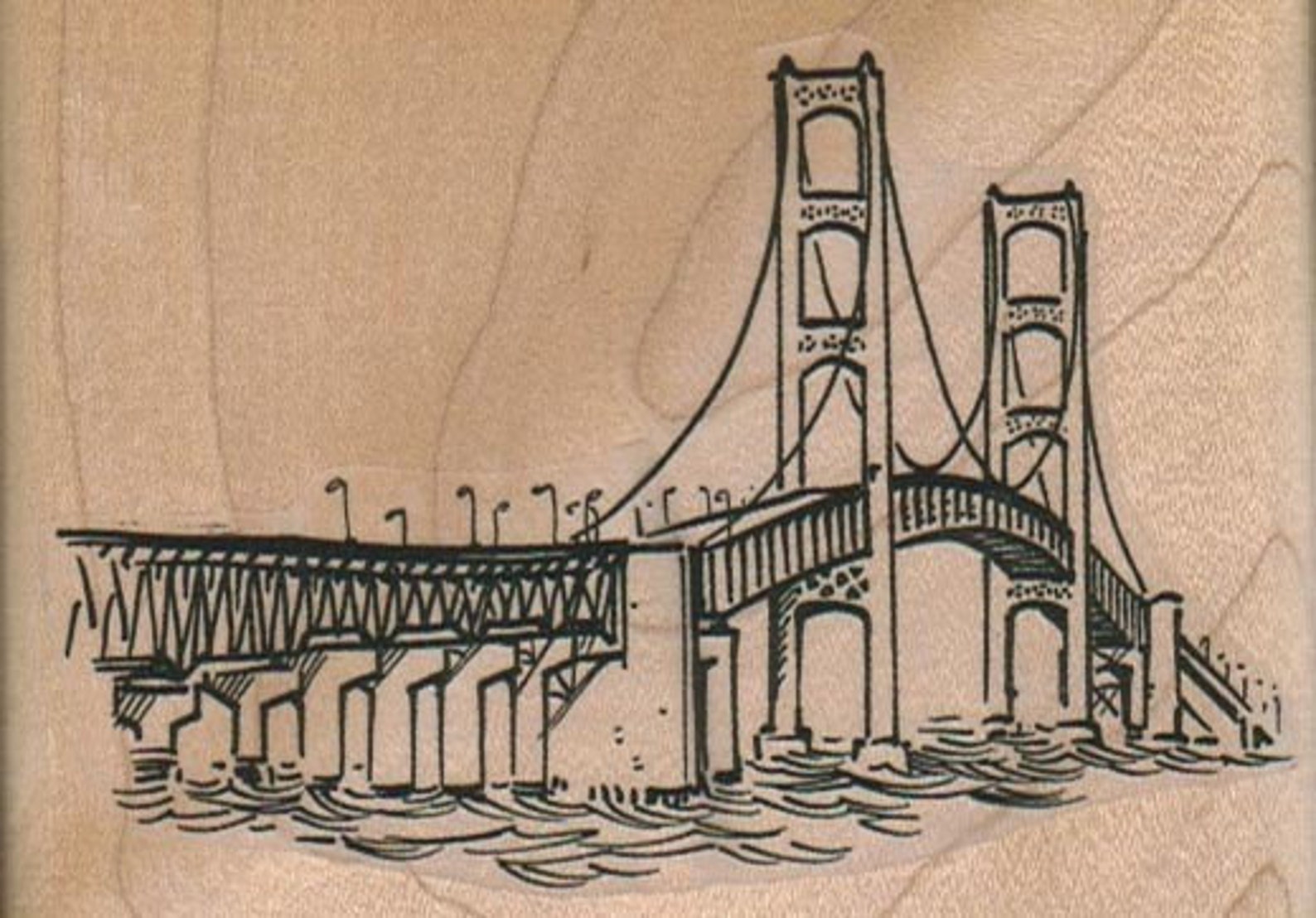 Rubber Stamp Golden Gate Bridge Wood Mounted Scrapbooking - Etsy