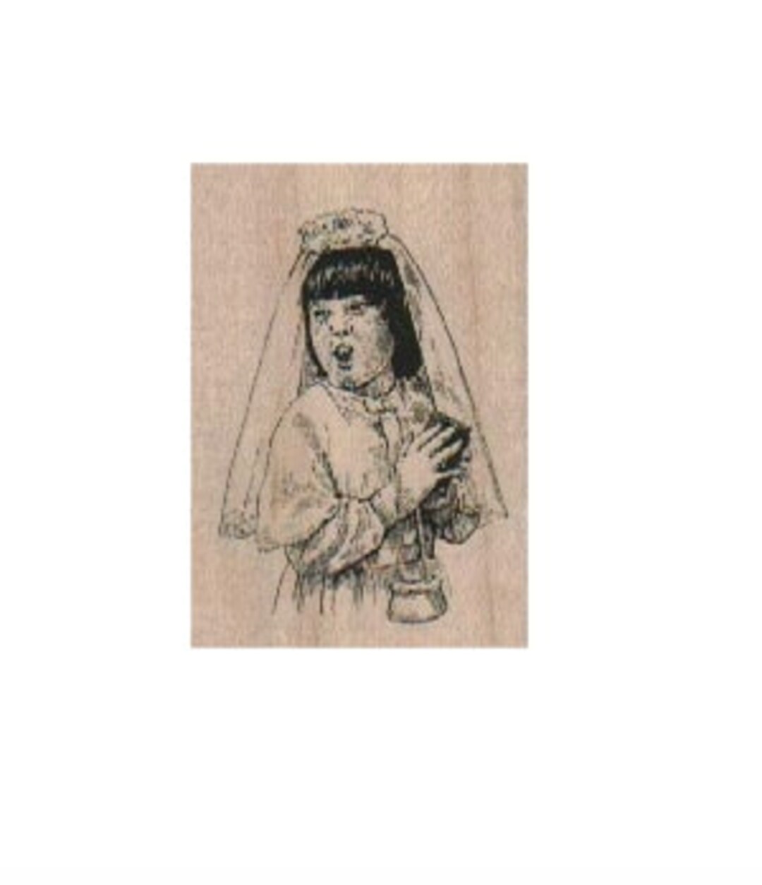 Catholic Girl Communion Child Rubber Stamp Head Stamps Stamping Kids ...