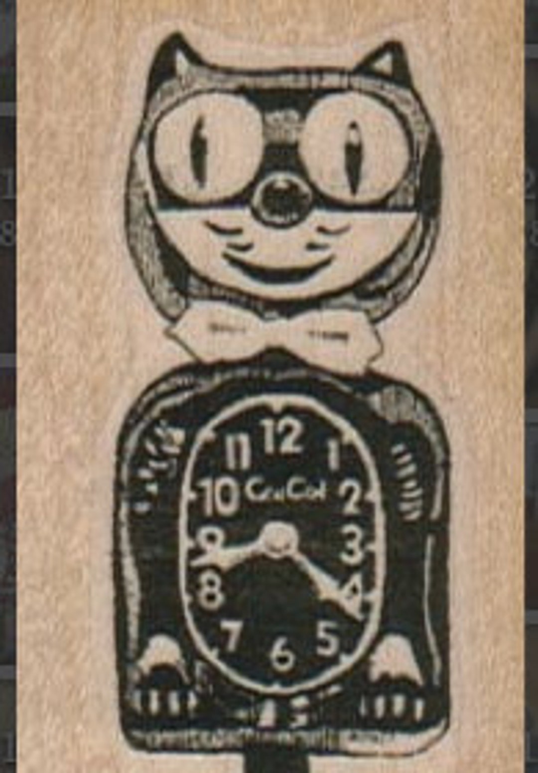 Rubber Stamp Kitten Cat Clock FELIX Stamping Scrapbooking Supplies ...