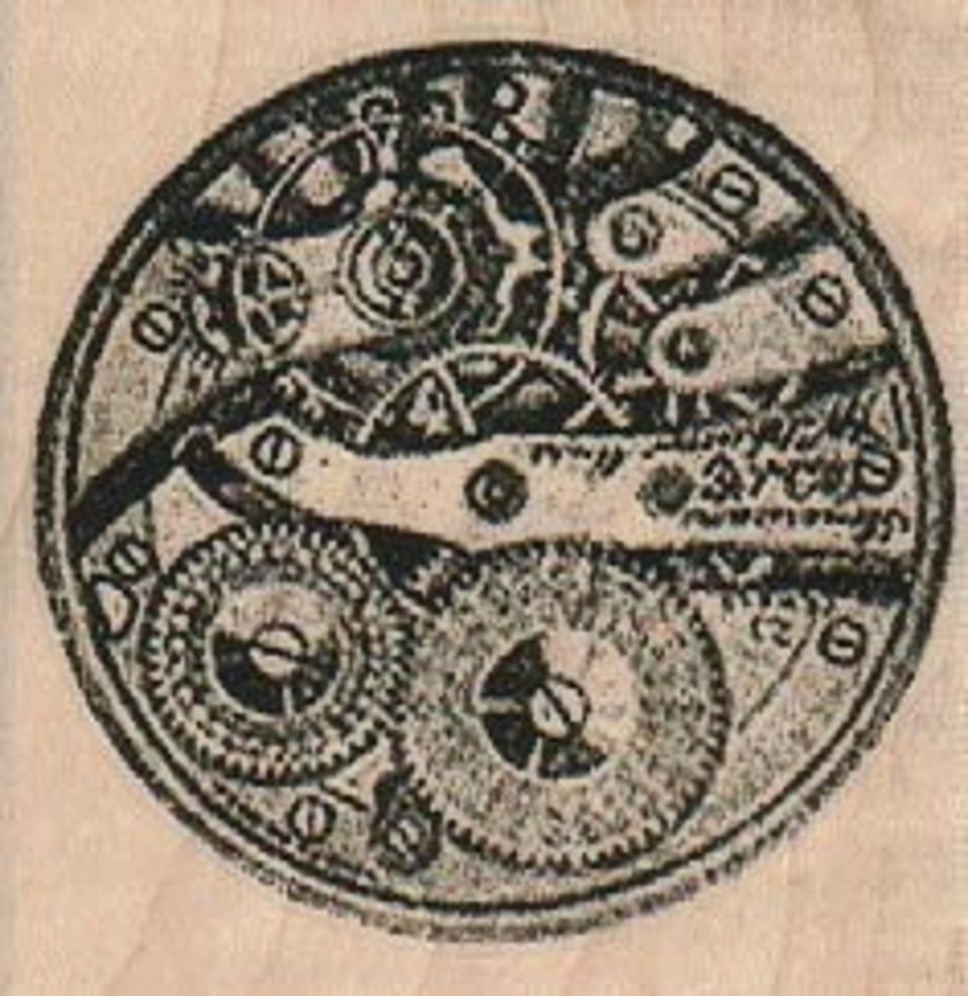 Steampunk Supplies GEAR Stamp Un Mounted Rubber Stamp Stamp Number ...