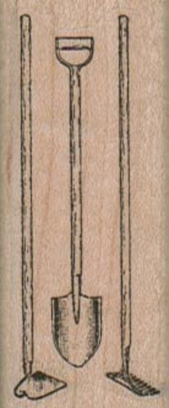 Rubber Stamp Gardening Hoe Rake Trowel Shovel Plant Stamp - Etsy