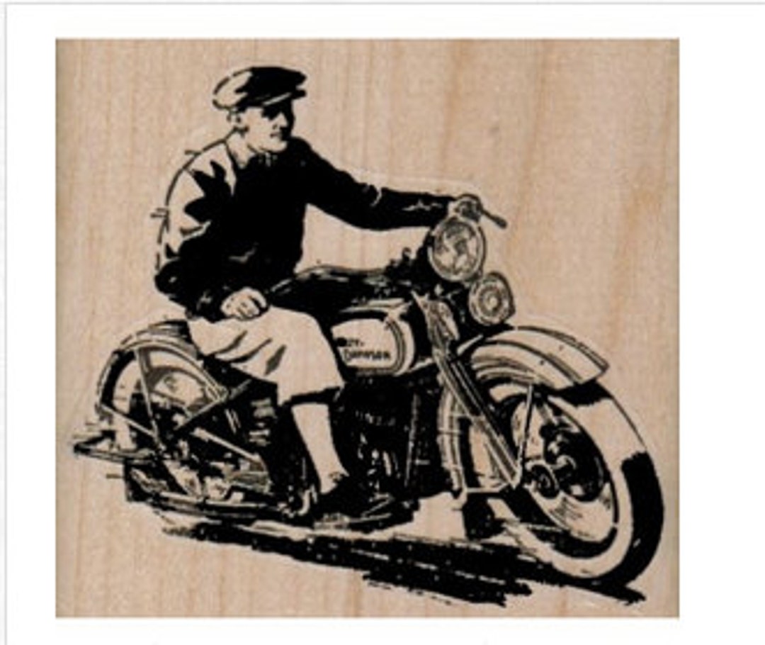 Rubber Stamp Motorcycle Rider Number 14896 Stamps Stamping - Etsy