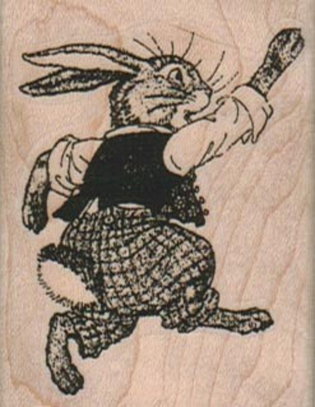 Easter Running Bunny Rabbit Wood Mounted Rubber Stamp Stamp Rubber ...