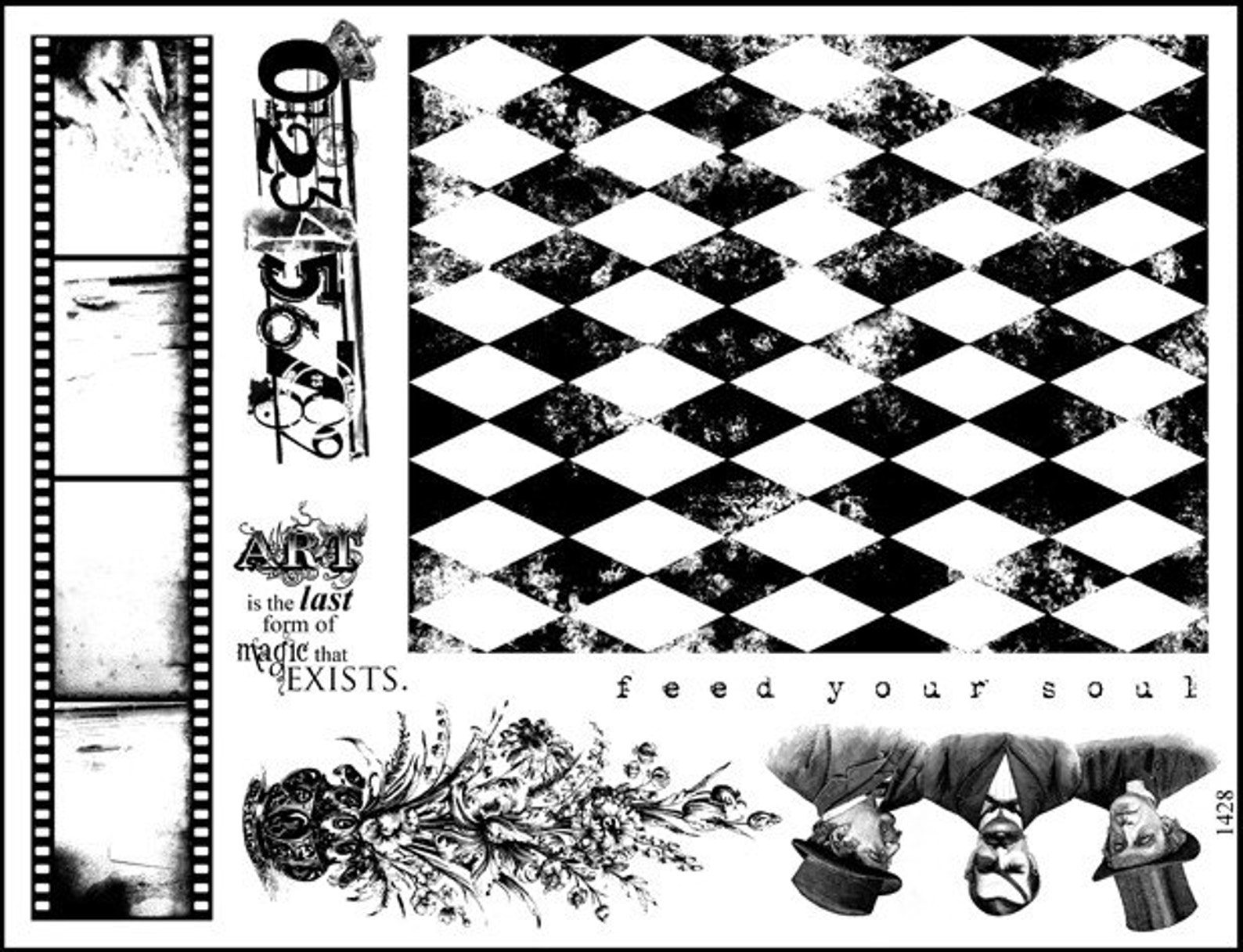 Unmounted Rubber Stamp Plate Steampunk Men Gentlemen Filmstrip Fantasy ...