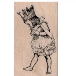 Rubber Stamp Girl Princess Wand and Crown Scrapbooking Supplies Number ...