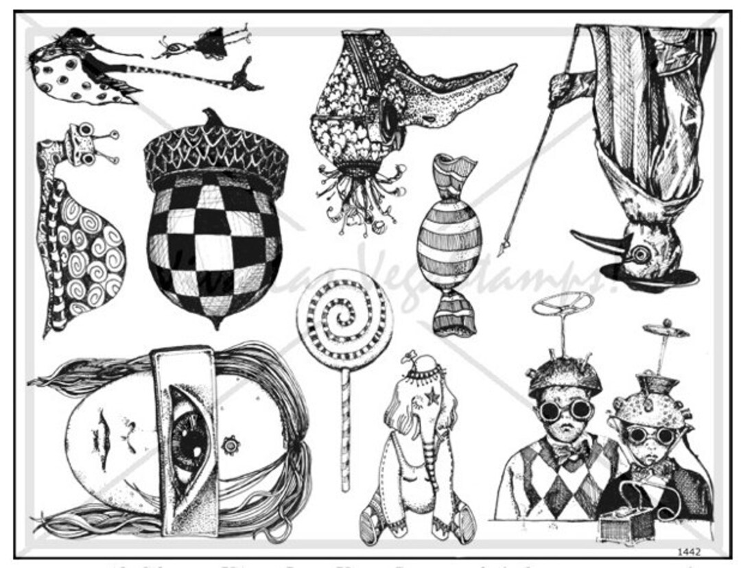 Unmounted Rubber Stamp Plate Original Designs Steampunk Retro Post ...
