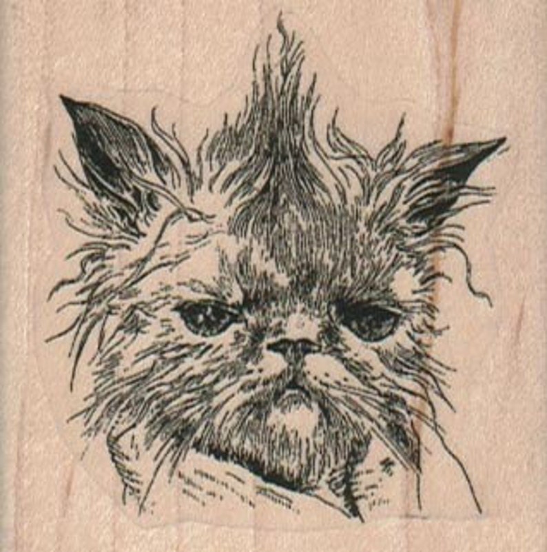 Grumpy Mad Cat Rubber Stamp, Art and Craft Supplies Number500 Wood ...
