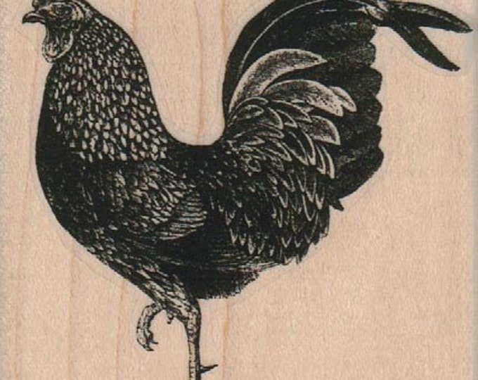 Rubber Stamp Chicken Rooster Cling, Unmounted or Wood Mounted ...