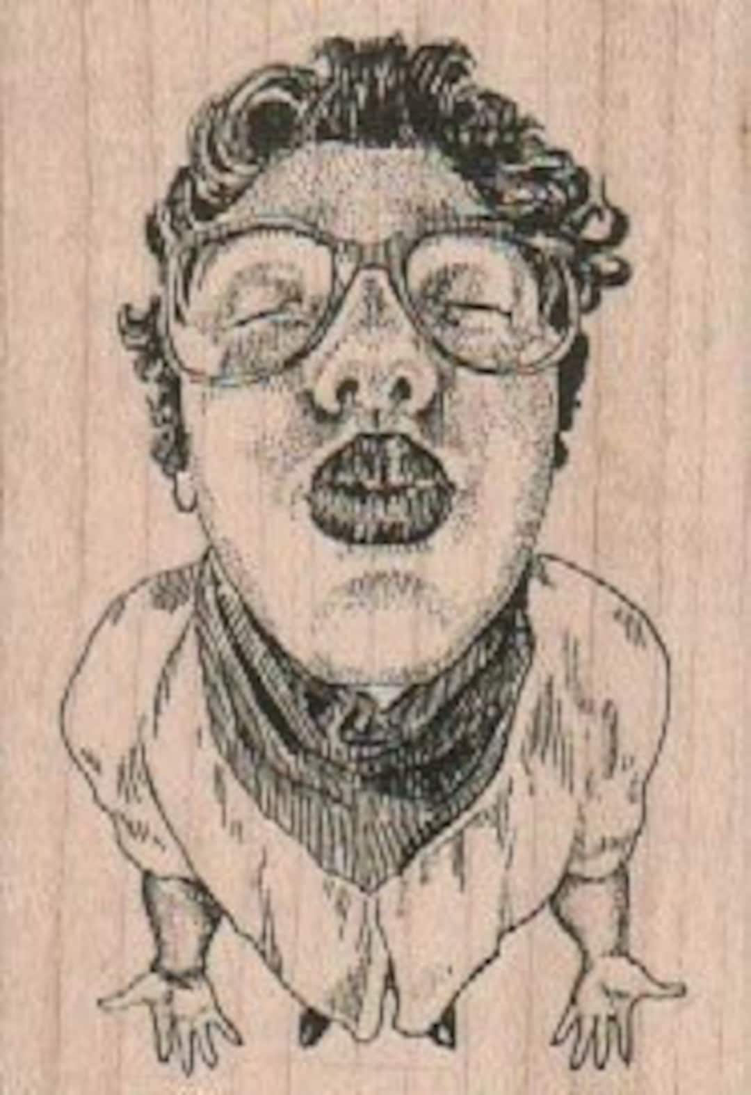Rubber Stamp Lady Kissing Smooch Old 17896 Wood Mounted, Unmounted or ...