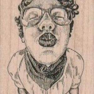 Rubber Stamp Lady Kissing Smooch Old 17896 Wood Mounted, Unmounted or ...