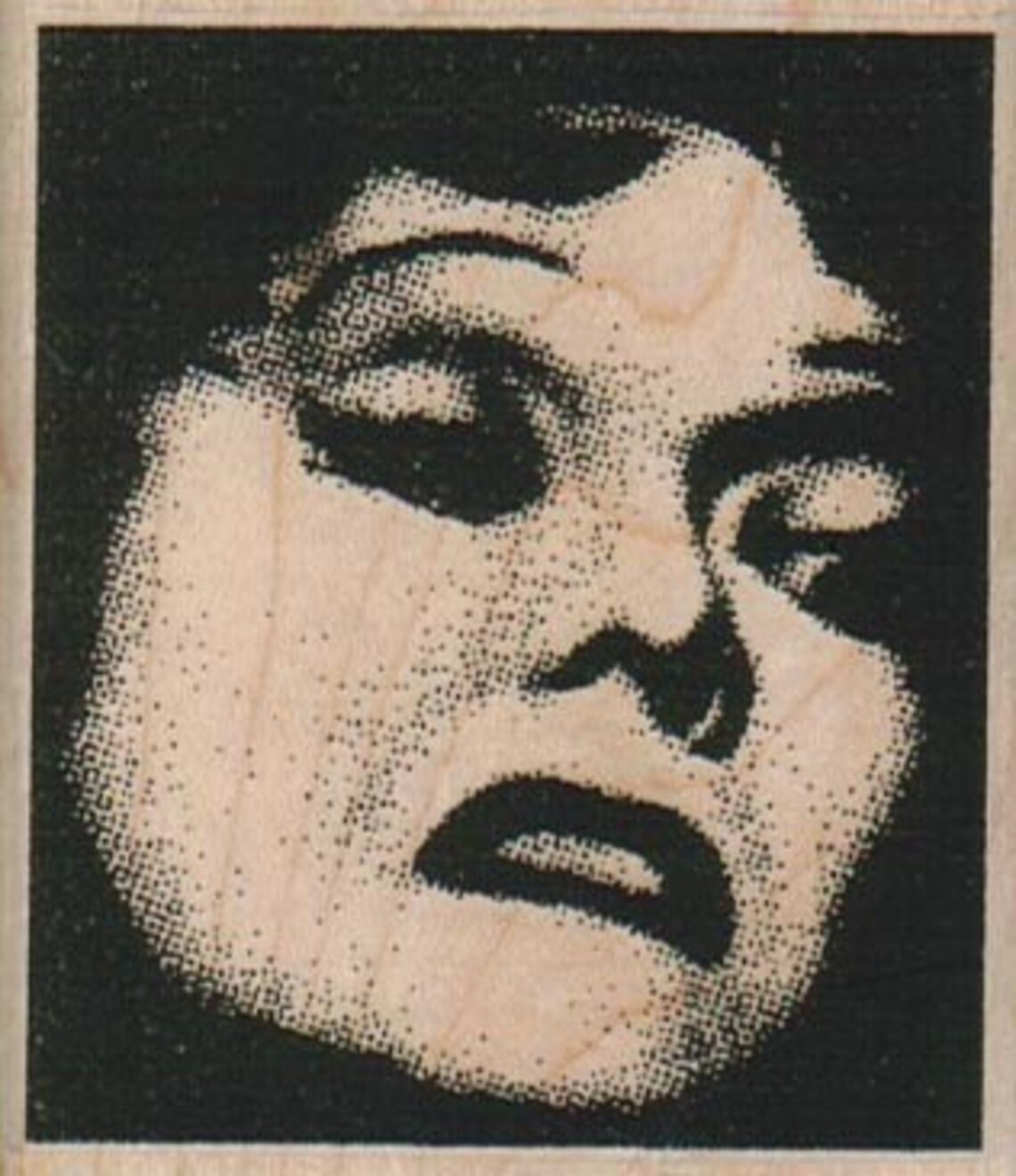 Christmas Rubber Stamp Woman Lady Face in Firl Wood Mounted Unmounted ...