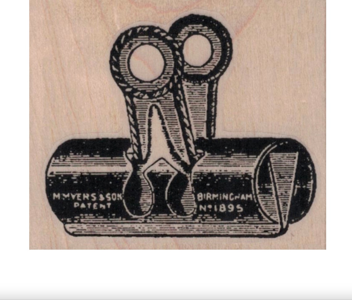 Rubber Stamp Paper Binder Clip Paperclip Office Supplies Stamping Craft ...