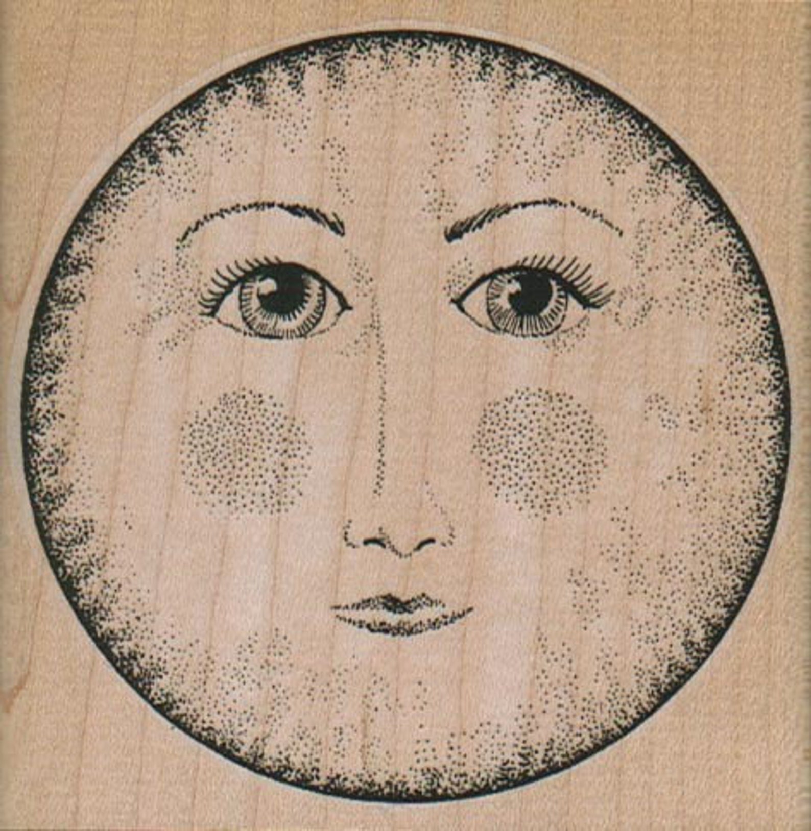 Rubber Stamp Man in the Moon Woman Face Mounting Options: Unmounted ...