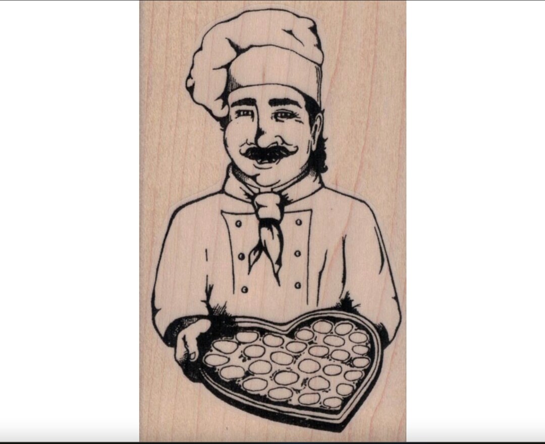 Rubber Stamp Pizza Chef Man 20185 Heart Valentin's Day Stamps Stamping ...