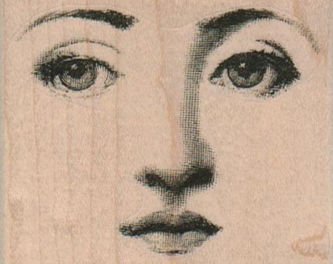 Woman Facial Features Face Stamp Wood Mounted Rubber Stamp Stamp Number ...