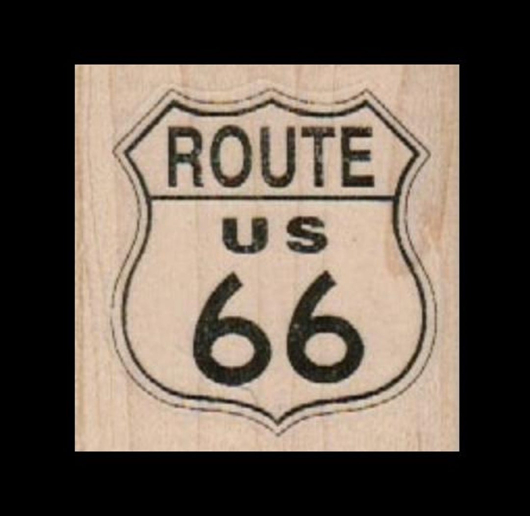 Route 66 Rubber Stamp Travel Highway Road Sign Rubber Stamps Number ...
