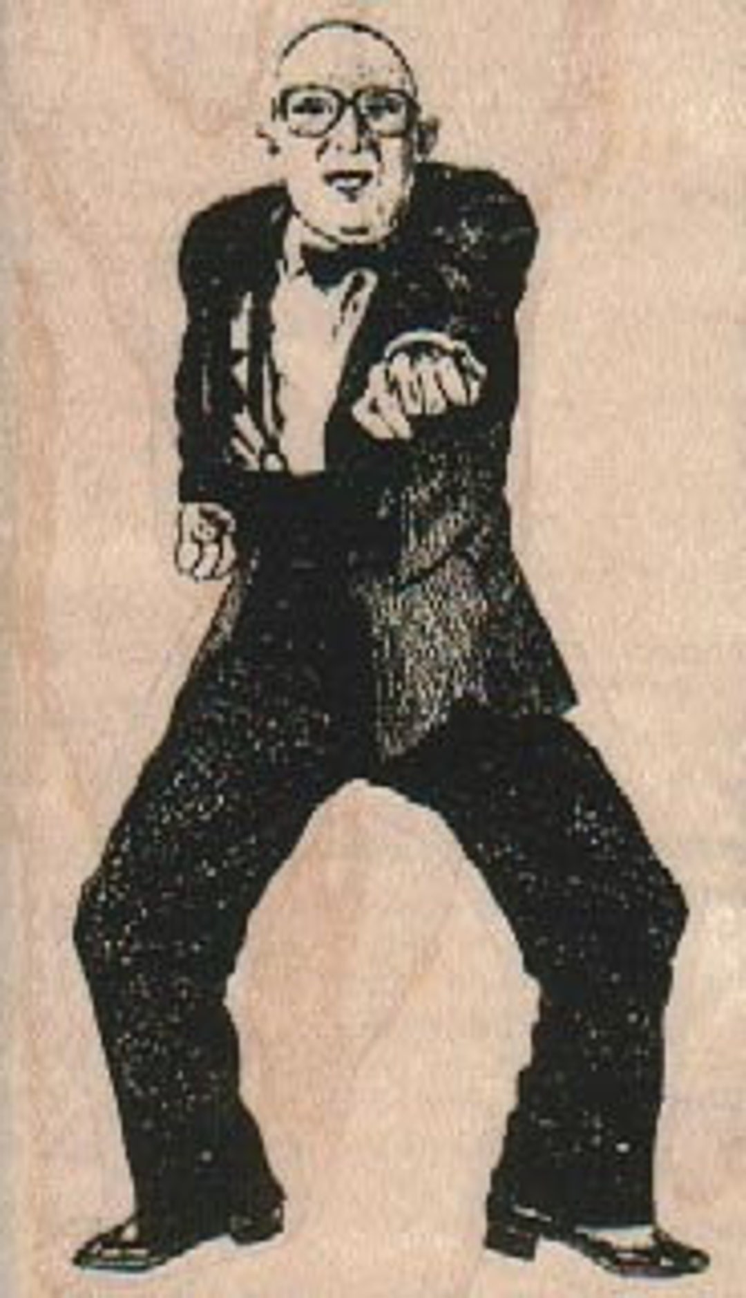 Rubber Stamp Man Dancing Pointing Suit Wood Mounted Scrapbooking ...