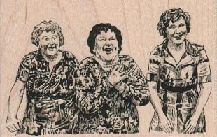 Wood Mounted Rubber Stamp Three Ladies Laughing 17846 - Etsy