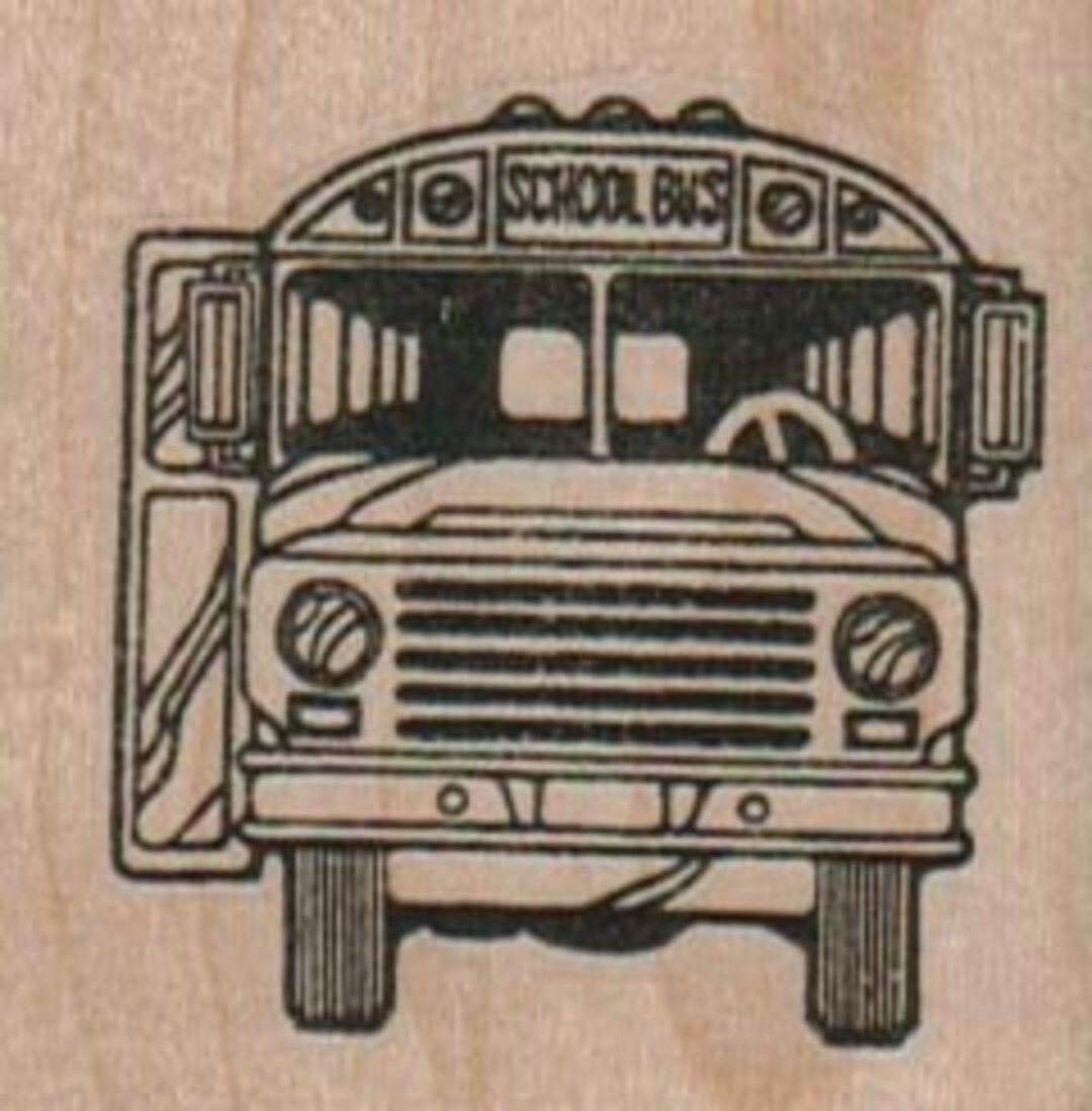 Wood Mounted Rubber Stamp School Bus Scrapbooking Supplies Number 10249 ...