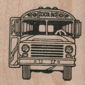 Wood Mounted Rubber Stamp School Bus Scrapbooking Supplies Number 10249 ...