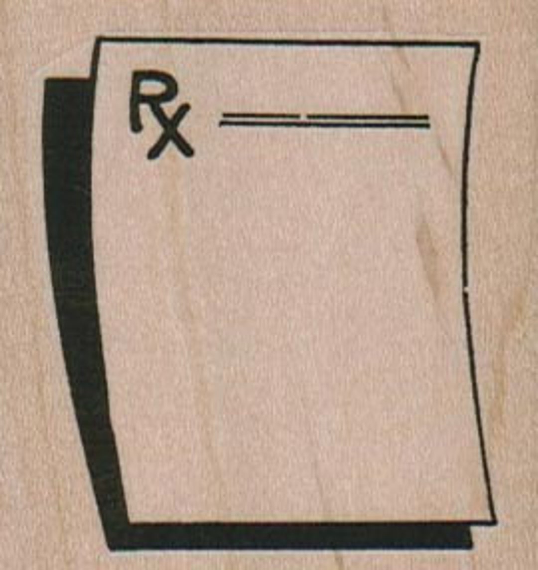 Rubber Stamp Prescription Pad Doctor and Patient Wood Mounted ...