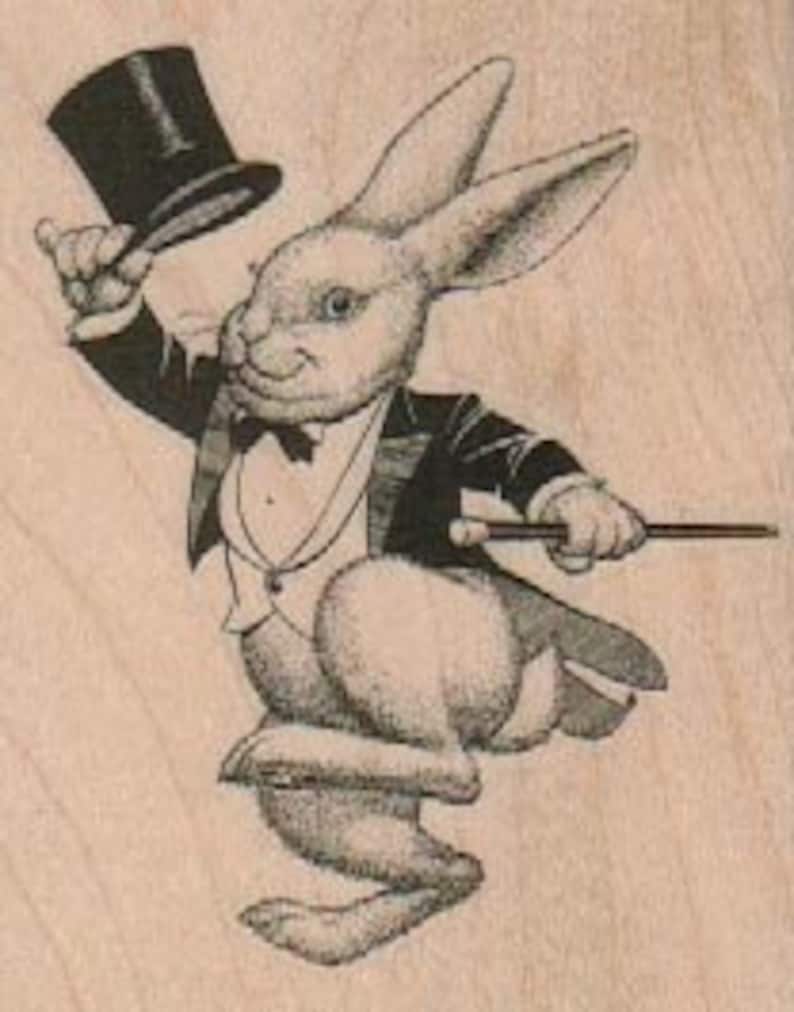 Easter March Hare Rabbit Tea Party Rubber Stamp Alice in - Etsy