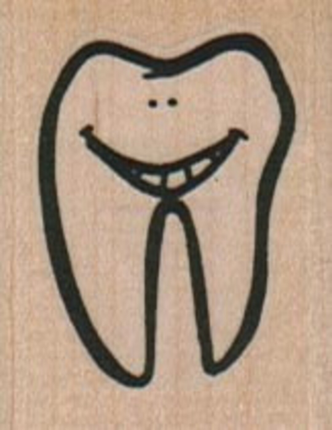 Smiling Tooth 1 1/4 X 1 1/2 Teeth Large Rubber Stamps Place Cards Gifts ...