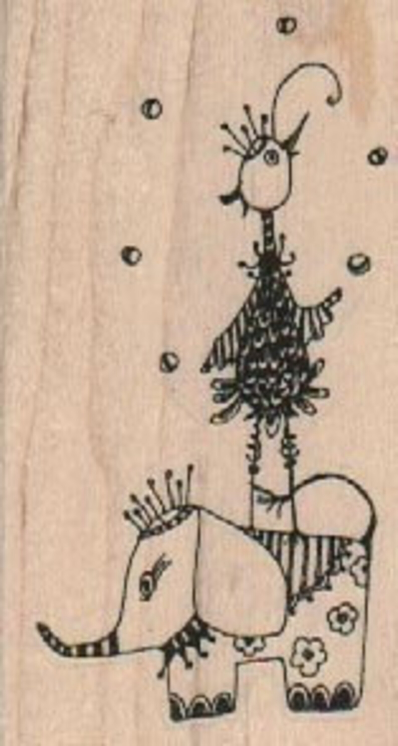 Elephant With Bird Steampunk Rubber Stamp Wood Mounted - Etsy