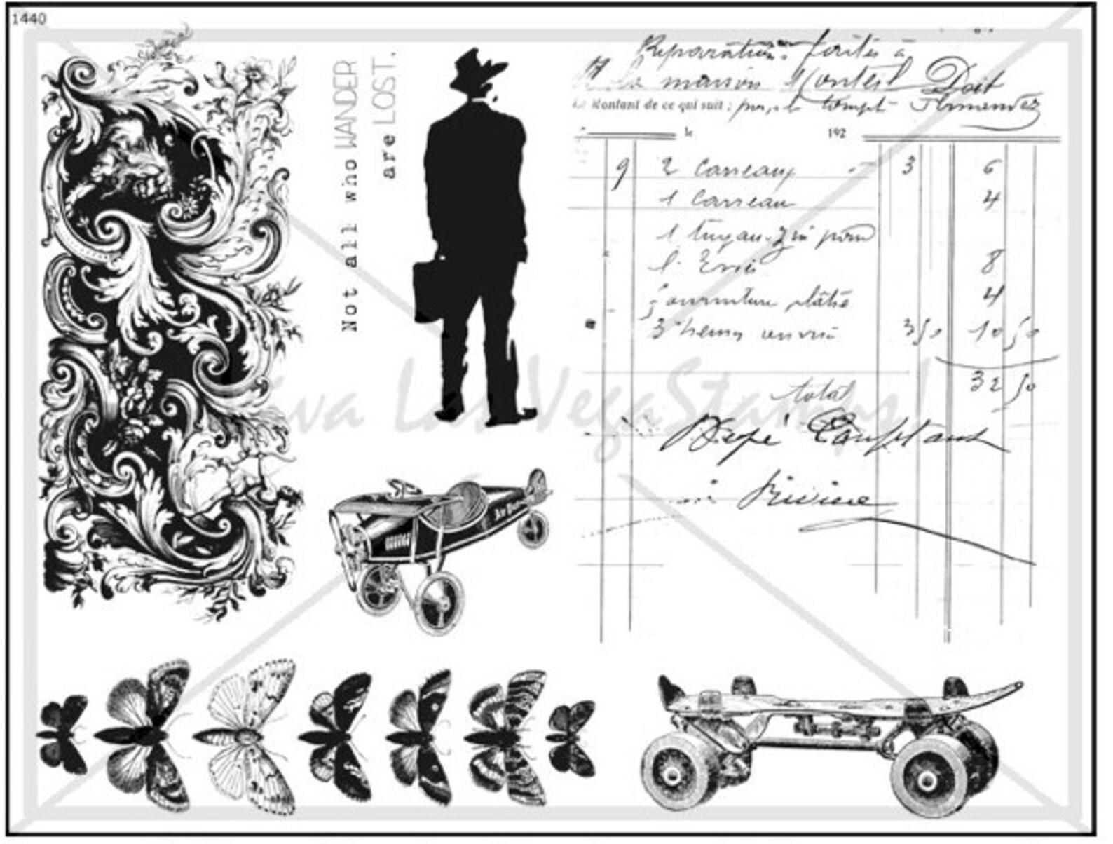 Unmounted Rubber Stamp Plate Butterfly Scroll Ephemera Skate - Etsy