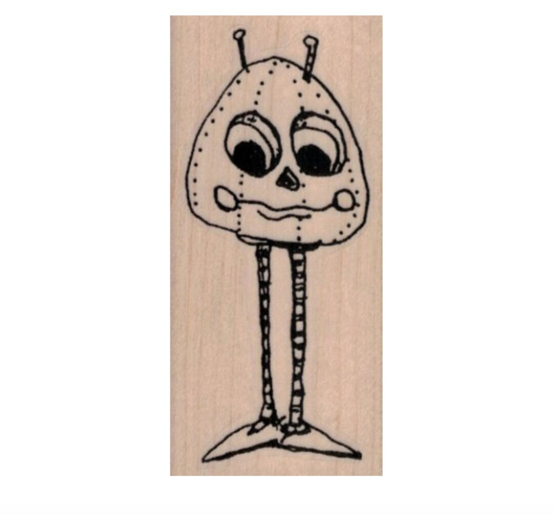 Halloween Rubber Stamp Alien Pumpkinwith Legs Holiday Zentangle ...