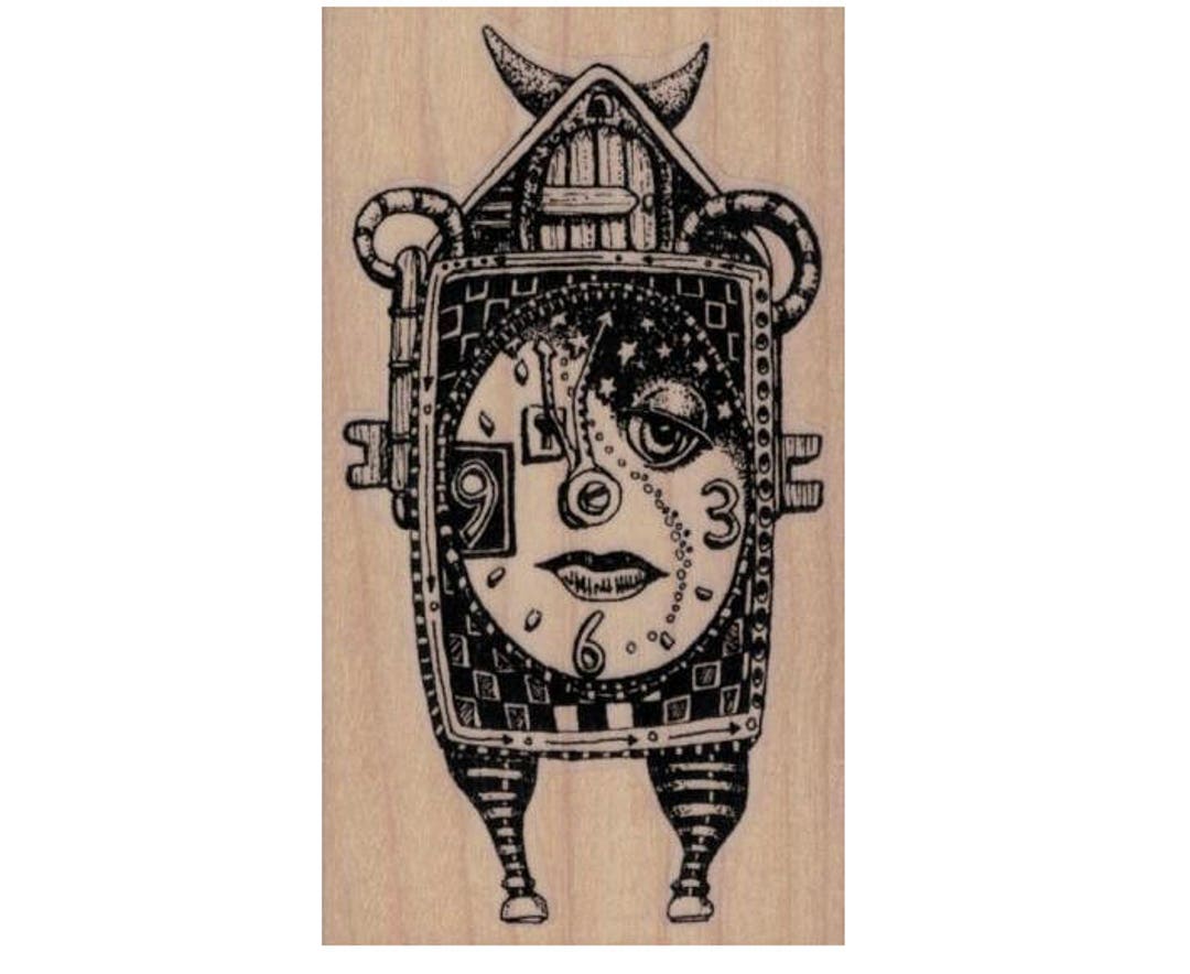 Rubber Stamp Cuckoo Alarm Clock Girl Stamps Stamping Steampunk Skeleton ...