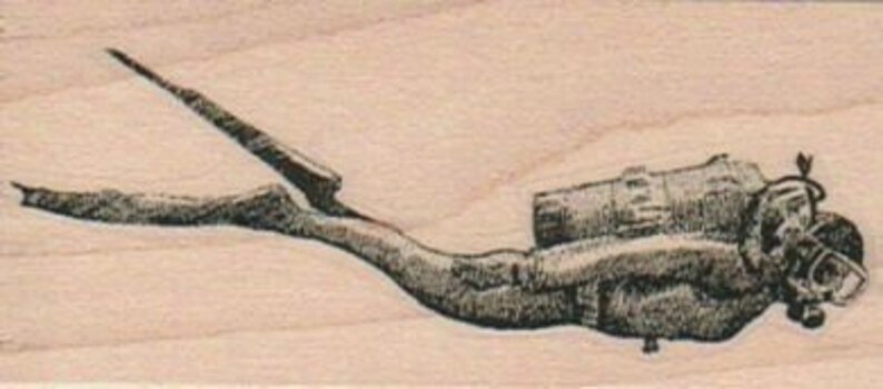 Deep Sea Diver Rubber Stamp Sports Stamping Supplies Rubber Stamp Small ...