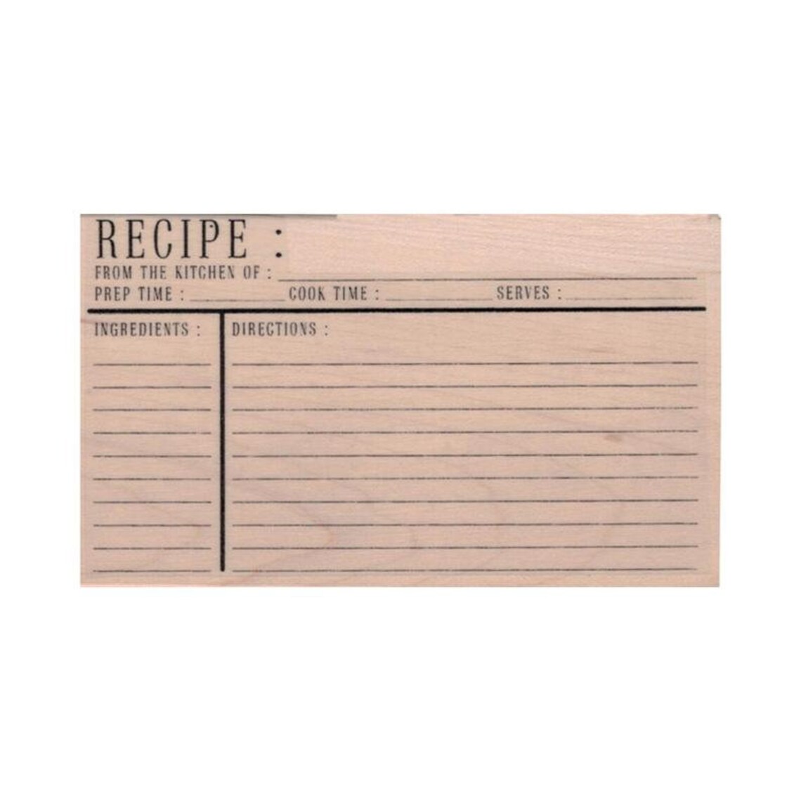 Recipe Card RUBBER STAMP, Recipe Stamp, Cooking Stamp, Family Recipe ...