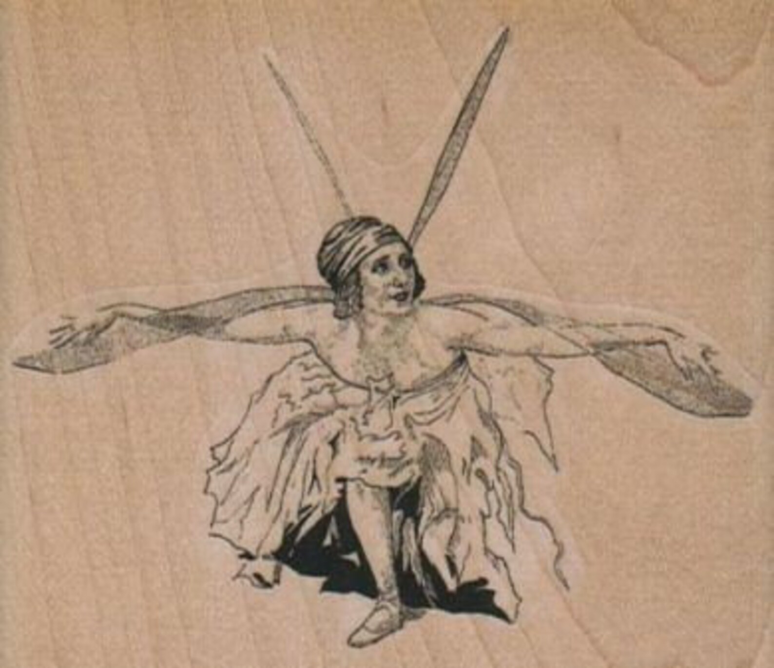 Rubber Stamp Dragonfly Lady Woman Wood Mounted Scrapbooking - Etsy